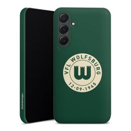 DeinDesign Galaxy A35 5G Handy Premium Case Smartphone Handyh&uuml;lle Schutzh&uuml;lle matt 80 Jahre Vfl Wolfsburg Official Licensed Product Premium Case