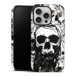 DeinDesign iPhone 16 Pro Handy Panzer Handyh&uuml;lle robuste Outdoor H&uuml;lle Schutzh&uuml;lle gl&auml;nzend Totenkopf Skulls Halloween Tough Case