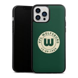 DeinDesign iPhone 13 Pro Max Handy Silikon H&uuml;lle Case schwarz Handyh&uuml;lle 80 Jahre Vfl Wolfsburg Official Licensed Product