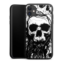 DeinDesign iPhone 11 Handy Premium Silikon H&uuml;lle Handyh&uuml;lle schwarz Case Skulls Totenkopf Halloween Silikon Premium Case