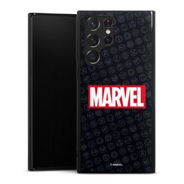 DeinDesign Galaxy S22 Ultra Handy Silikon H&uuml;lle Case schwarz Handyh&uuml;lle Logo Marvel Comic