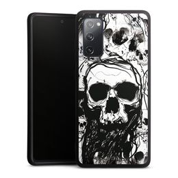 DeinDesign Galaxy S20 FE Handy Premium Silikon H&uuml;lle Handyh&uuml;lle schwarz Case Halloween Totenkopf Skulls Silikon Premium Case