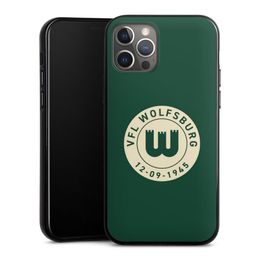 DeinDesign iPhone 12 Pro Handy Silikon H&uuml;lle Case schwarz Handyh&uuml;lle 80 Jahre Official Licensed Product Vfl Wolfsburg