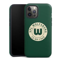 DeinDesign iPhone 12 Pro Handy Panzer Handyh&uuml;lle robuste Outdoor H&uuml;lle Schutzh&uuml;lle matt 80 Jahre Official Licensed Product Vfl Wolfsburg Tough Case