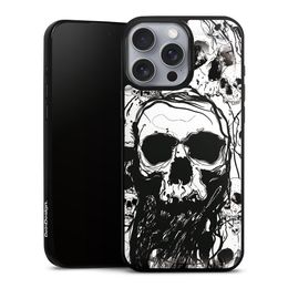 DeinDesign iPhone 16 Pro Max Handy Slim Case extra d&uuml;nn Silikon Handyh&uuml;lle schwarz H&uuml;lle Totenkopf Skulls Halloween Silikon Slim Case