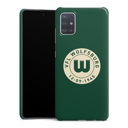 DeinDesign Galaxy A51 Handy Premium Case Smartphone Handyh&uuml;lle Schutzh&uuml;lle gl&auml;nzend 80 Jahre Vfl Wolfsburg Official Licensed Product Premium Case