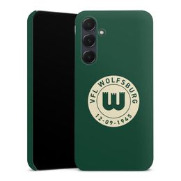 DeinDesign Galaxy A55 5G Handy Premium Case Smartphone Handyh&uuml;lle Schutzh&uuml;lle matt 80 Jahre Vfl Wolfsburg Official Licensed Product Premium Case