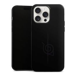 DeinDesign iPhone 15 Pro Max Handy Slim Case extra d&uuml;nn Silikon Handyh&uuml;lle schwarz H&uuml;lle Konoha Sasuke Naruto Shippuden Silikon Slim Case