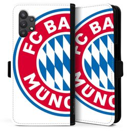 DeinDesign Galaxy A32 5G Handy Klapph&uuml;lle Handyh&uuml;lle aus Kunst Leder schwarz Flip Case Logo Fcb Fc Bayern M&uuml;nchen Sideflip mit langer Lasche