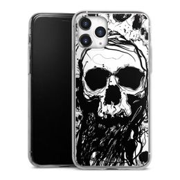 DeinDesign iPhone 11 Pro Handy Slim Case Silikon Handyh&uuml;lle transparent H&uuml;lle extra d&uuml;nn Skulls Totenkopf Halloween Silikon Slim Case