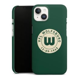 DeinDesign iPhone 14 Handy Premium Case Smartphone Handyh&uuml;lle Schutzh&uuml;lle matt 80 Jahre Vfl Wolfsburg Official Licensed Product Premium Case