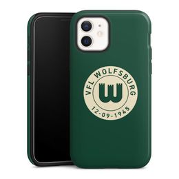 DeinDesign iPhone 12 mini Handy Panzer Handyh&uuml;lle robuste Outdoor H&uuml;lle Schutzh&uuml;lle gl&auml;nzend 80 Jahre Official Licensed Product Vfl Wolfsburg Tough Case