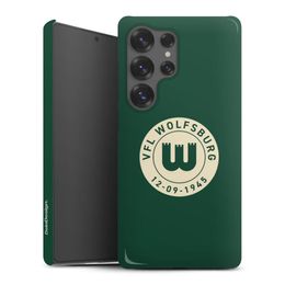 DeinDesign Galaxy S25 Ultra Handy Premium Case Smartphone Handyh&uuml;lle Schutzh&uuml;lle gl&auml;nzend 80 Jahre Vfl Wolfsburg Official Licensed Product Premium Case