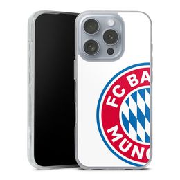 DeinDesign iPhone 16 Pro Handy Silikon H&uuml;lle Case transparent Handyh&uuml;lle Logo Fc Bayern M&uuml;nchen Fcb Silikon Case