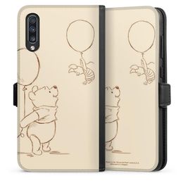 DeinDesign Galaxy A70 Handy Klapph&uuml;lle Handyh&uuml;lle aus Kunst Leder schwarz Flip Case Disney Official Licensed Product Winnie The Pooh Sideflip mit Lasche