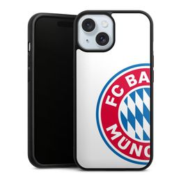 DeinDesign iPhone 15 Handy Gallery Case Handyh&uuml;lle 9H Geh&auml;rtetes Glas R&uuml;ckseite H&uuml;lle Logo Fc Bayern M&uuml;nchen Fcb Gallery Case