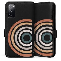DeinDesign Galaxy S20 Handy Klapph&uuml;lle Handyh&uuml;lle aus Kunst Leder schwarz Flip Case Circle Rainbow Water Colour Sideflip mit Lasche