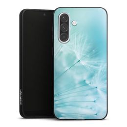 DeinDesign Galaxy A36 5G Handy Premium Silikon H&uuml;lle Handyh&uuml;lle schwarz Case Dandelion Flower Winter Silikon Premium Case