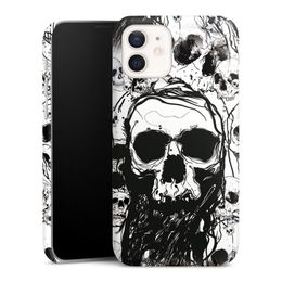 DeinDesign iPhone 12 Handy Premium Case Smartphone Handyh&uuml;lle Schutzh&uuml;lle gl&auml;nzend Totenkopf Skulls Halloween Premium Case