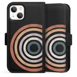 DeinDesign Galaxy A51 Handy Klapph&uuml;lle Handyh&uuml;lle aus Kunst Leder schwarz Flip Case Circle Rainbow Water Colour Sideflip mit Lasche