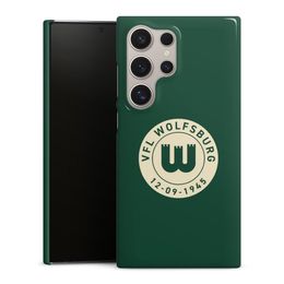 DeinDesign Galaxy S24 Ultra Handy Premium Case Smartphone Handyh&uuml;lle Schutzh&uuml;lle gl&auml;nzend 80 Jahre Vfl Wolfsburg Official Licensed Product Premium Case