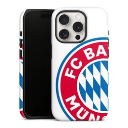 DeinDesign iPhone 15 Pro Handy Panzer Handyh&uuml;lle robuste Outdoor H&uuml;lle Schutzh&uuml;lle matt Logo Fc Bayern M&uuml;nchen Fcb Tough Case
