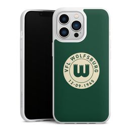 DeinDesign iPhone 13 Pro Handy Silikon H&uuml;lle Case wei&szlig; Handyh&uuml;lle 80 Jahre Vfl Wolfsburg Official Licensed Product Silikon Case