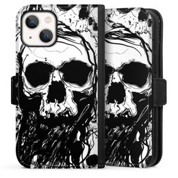 DeinDesign Galaxy A51 Handy Klapph&uuml;lle Handyh&uuml;lle aus Kunst Leder schwarz Flip Case Totenkopf Skulls Halloween Sideflip mit Lasche