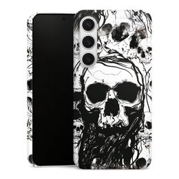 DeinDesign Galaxy S24 Handy Premium Case Smartphone Handyh&uuml;lle Schutzh&uuml;lle gl&auml;nzend Totenkopf Skulls Halloween Premium Case