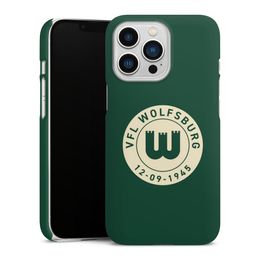 DeinDesign iPhone 13 Pro Handy Premium Case Smartphone Handyh&uuml;lle Schutzh&uuml;lle matt 80 Jahre Vfl Wolfsburg Official Licensed Product Premium Case