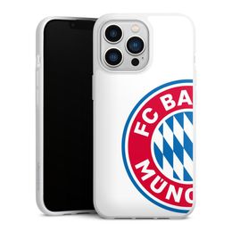 DeinDesign iPhone 13 Pro Handy Silikon H&uuml;lle Case wei&szlig; Handyh&uuml;lle Logo Fc Bayern M&uuml;nchen Fcb Silikon Case