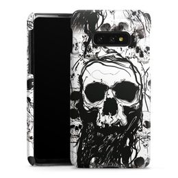DeinDesign Galaxy S10e Handy Premium Case Smartphone Handyh&uuml;lle Schutzh&uuml;lle matt Totenkopf Skulls Halloween Premium Case