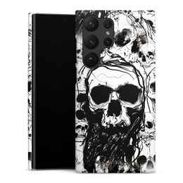 DeinDesign Galaxy S23 Ultra Handy Premium Case Smartphone Handyh&uuml;lle Schutzh&uuml;lle matt Totenkopf Skulls Halloween Premium Case