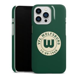 DeinDesign iPhone 13 Pro Handy Premium Case Smartphone Handyh&uuml;lle Schutzh&uuml;lle gl&auml;nzend 80 Jahre Vfl Wolfsburg Official Licensed Product Premium Case