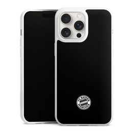 DeinDesign iPhone 15 Pro Max Handy Silikon H&uuml;lle Case wei&szlig; Handyh&uuml;lle Official Licensed Product Fcb Fc Bayern M&uuml;nchen Silikon Case