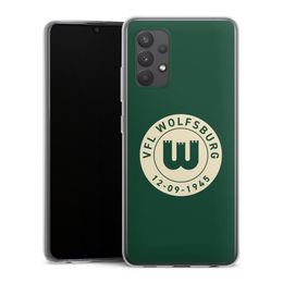 DeinDesign Galaxy A32 4G Handy Silikon H&uuml;lle Case transparent Handyh&uuml;lle 80 Jahre Vfl Wolfsburg Official Licensed Product Silikon Case