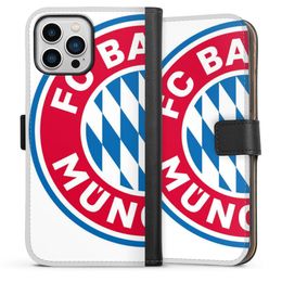 DeinDesign iPhone 13 Pro Max Handy Klapph&uuml;lle Handyh&uuml;lle aus Kunst Leder schwarz Flip Case Logo Fc Bayern M&uuml;nchen Fcb Sideflip mit langer Lasche
