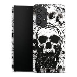 DeinDesign Galaxy A53 5G Handy Premium Case Smartphone Handyh&uuml;lle Schutzh&uuml;lle gl&auml;nzend Halloween Totenkopf Skulls Premium Case