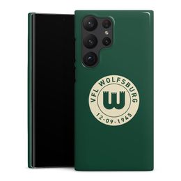 DeinDesign Galaxy S23 Ultra Handy Premium Case Smartphone Handyh&uuml;lle Schutzh&uuml;lle gl&auml;nzend 80 Jahre Vfl Wolfsburg Official Licensed Product Premium Case