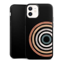 DeinDesign iPhone 12 mini Handy Slim Case extra d&uuml;nn Silikon Handyh&uuml;lle schwarz H&uuml;lle Circle Rainbow Water Colour Silikon Slim Case