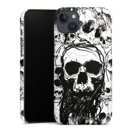 DeinDesign iPhone 14 Plus Handy Premium Case Smartphone Handyh&uuml;lle Schutzh&uuml;lle gl&auml;nzend Totenkopf Skulls Halloween Premium Case