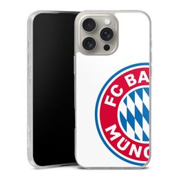 DeinDesign iPhone 16 Pro Max Handy Silikon H&uuml;lle Case transparent Handyh&uuml;lle Logo Fc Bayern M&uuml;nchen Fcb Silikon Case