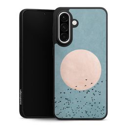 DeinDesign Galaxy A56 5G Handy Premium Silikon H&uuml;lle Handyh&uuml;lle schwarz Case Art Bird Sun Silikon Premium Case