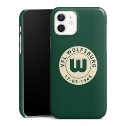 DeinDesign iPhone 12 Handy Premium Case Smartphone Handyh&uuml;lle Schutzh&uuml;lle gl&auml;nzend 80 Jahre Official Licensed Product Vfl Wolfsburg Premium Case