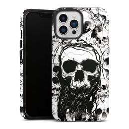 DeinDesign iPhone 13 Pro Max Handy Panzer Handyh&uuml;lle robuste Outdoor H&uuml;lle Schutzh&uuml;lle gl&auml;nzend Totenkopf Skulls Halloween Tough Case