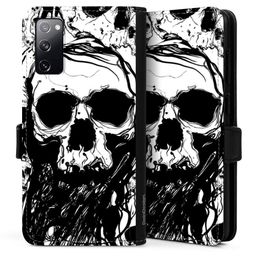 DeinDesign Galaxy S20 Handy Klapph&uuml;lle Handyh&uuml;lle aus Kunst Leder schwarz Flip Case Halloween Totenkopf Skulls Sideflip mit Lasche