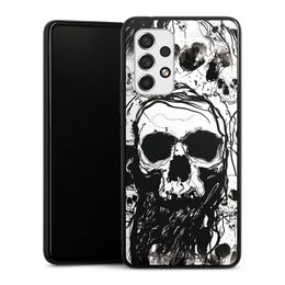 DeinDesign Galaxy A53 5G Handy Silikon H&uuml;lle Case schwarz Handyh&uuml;lle Halloween Totenkopf Skulls