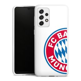 DeinDesign Galaxy A33 5G Handy Silikon H&uuml;lle Case wei&szlig; Handyh&uuml;lle Logo Fcb Fc Bayern M&uuml;nchen Silikon Case