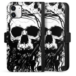 DeinDesign iPhone 11 Handy Klapph&uuml;lle Handyh&uuml;lle aus Kunst Leder schwarz Flip Case Totenkopf Skulls Halloween Sideflip mit Lasche