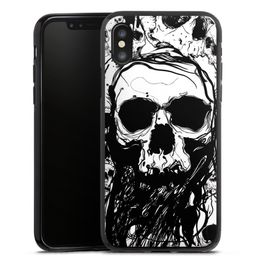 DeinDesign iPhone X Handy Silikon H&uuml;lle Case schwarz Handyh&uuml;lle Totenkopf Skulls Halloween
